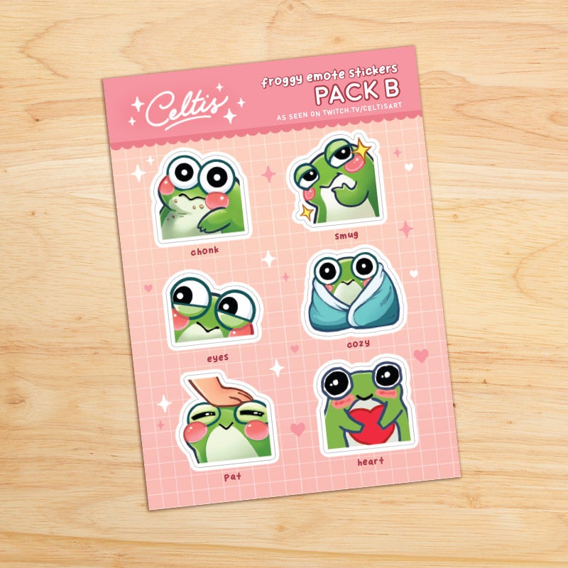 Froggy Emote Stickers - Pack B | Celtis
