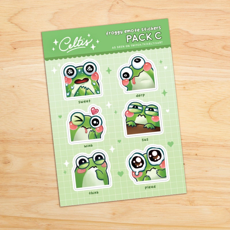 Froggy Emote Stickers - Pack C | Celtis