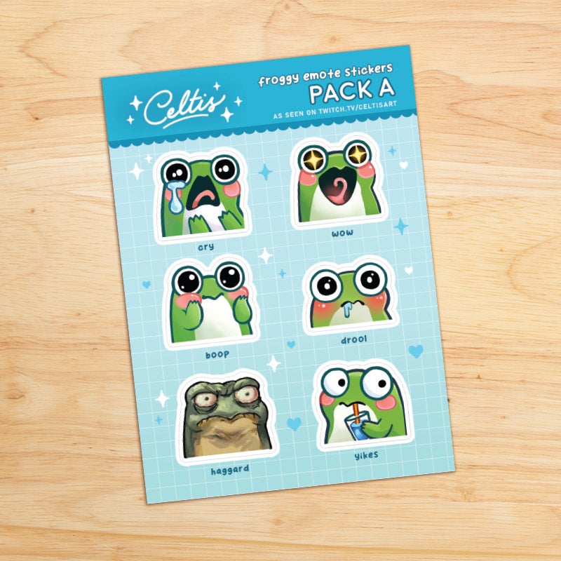 Froggy Emote Stickers - Pack A | Celtis
