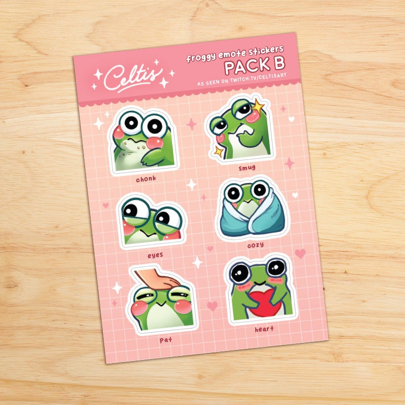 Froggy Emote Stickers - Pack B | Celtis
